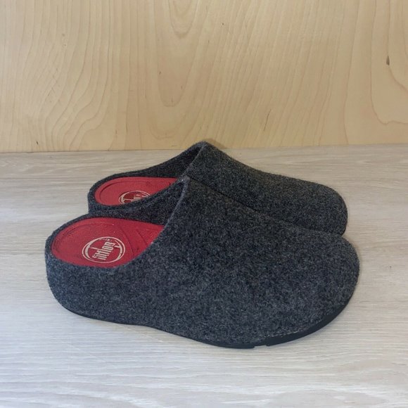 Fitflop | Shoes | Fitflop Chrissie Felt Wool Clogs Slip On Slides Mules ...
